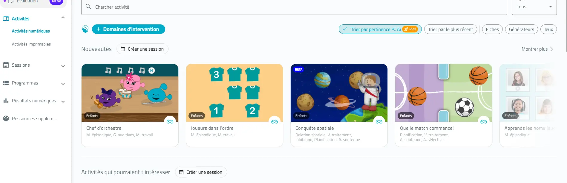 Nouvelle liste d’activités : choisissez plus facilement et créez vos ...